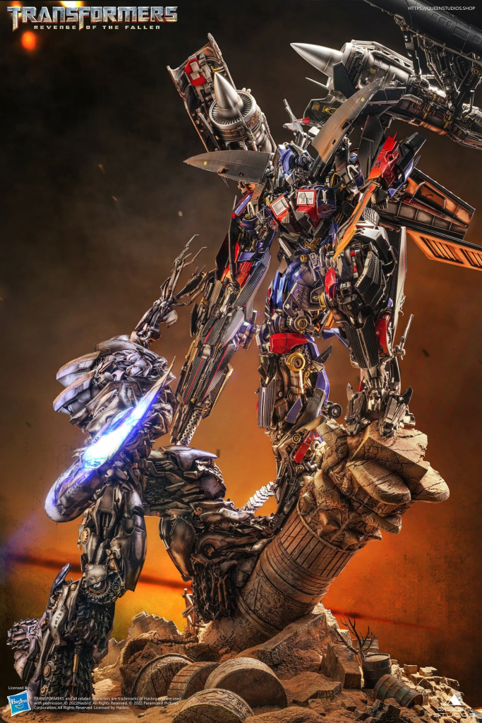 Queen Studios : Transformers : Revenge of the Fallen - Diorama Jetpower Optimus Prime vs Megatron